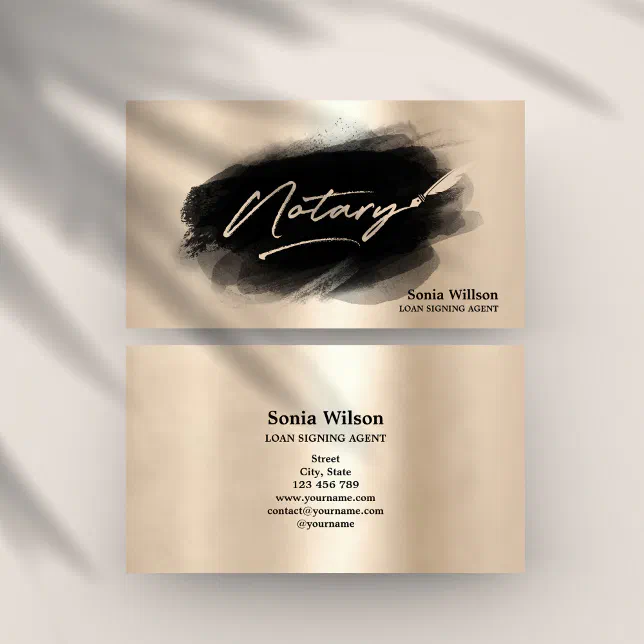 Modern Professional Notary Loan Signing Agent Business Card | Zazzle