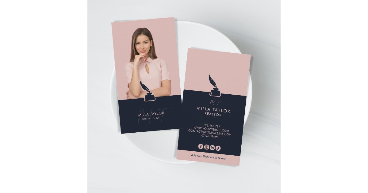 Modern Professional Notary Public Insert Photo | Zazzle