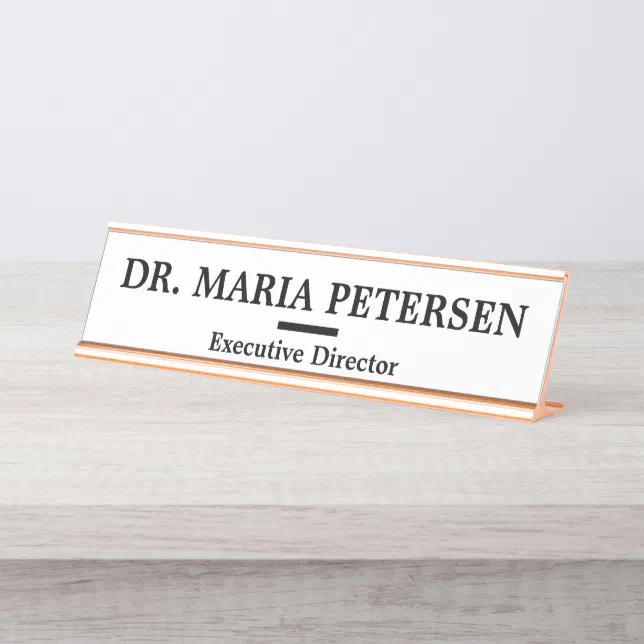 Modern Professional Office Medical Employee Desk Name Plate | Zazzle