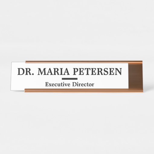 Modern Professional Office Medical Employee Desk Name Plate | Zazzle