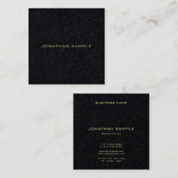 Modern Professional Premium Black Gold Name Text Square Business Card ...