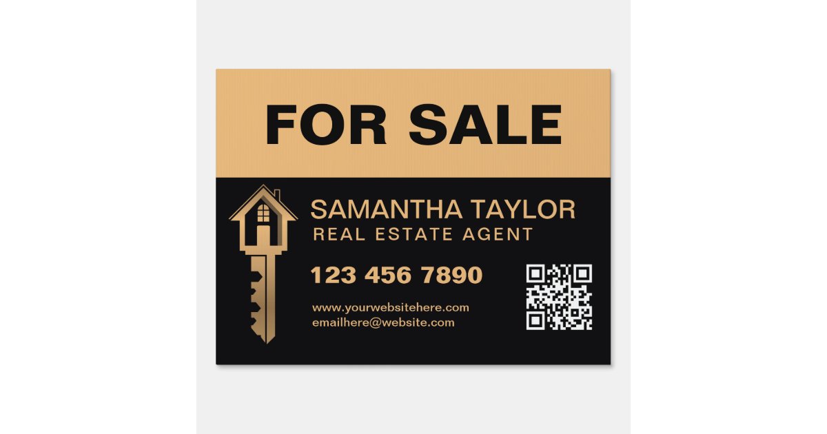 Modern Professional Real Estate Add Photo QR Code Sign | Zazzle