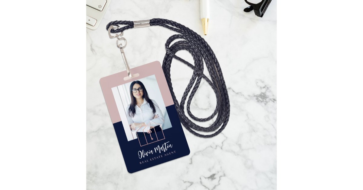 Modern Professional Real Estate Photo & Logo Badge | Zazzle