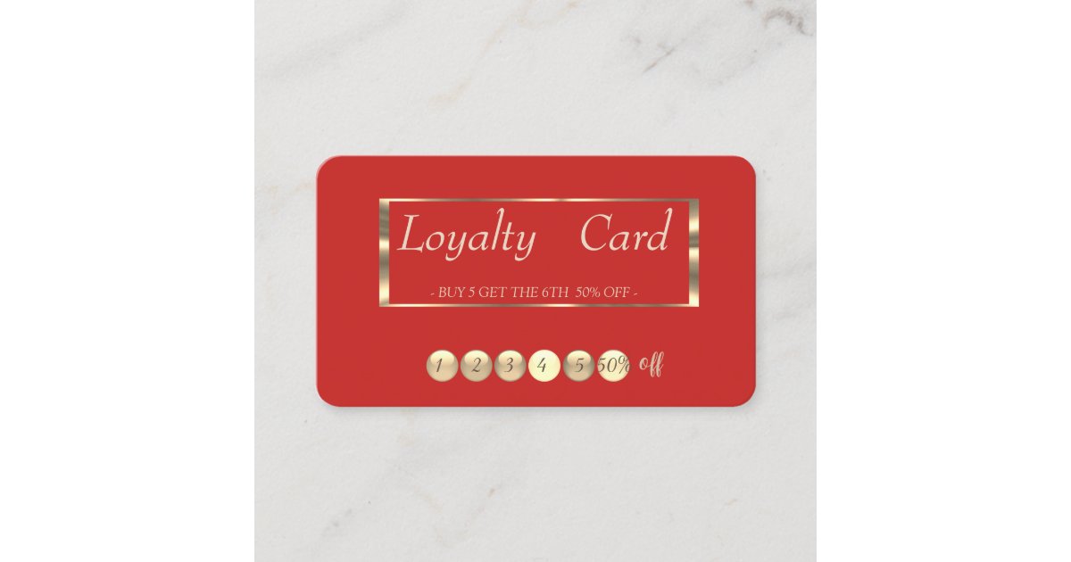 Modern Professional Red Loyalty Card | Zazzle