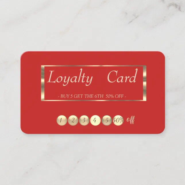 Modern Professional Red Loyalty Card | Zazzle