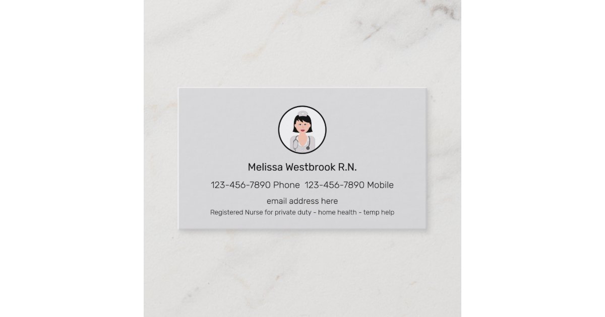 Modern Professional Registered Nurse Medical Business Card | Zazzle