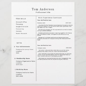 Modern Professional Resume Template | Zazzle