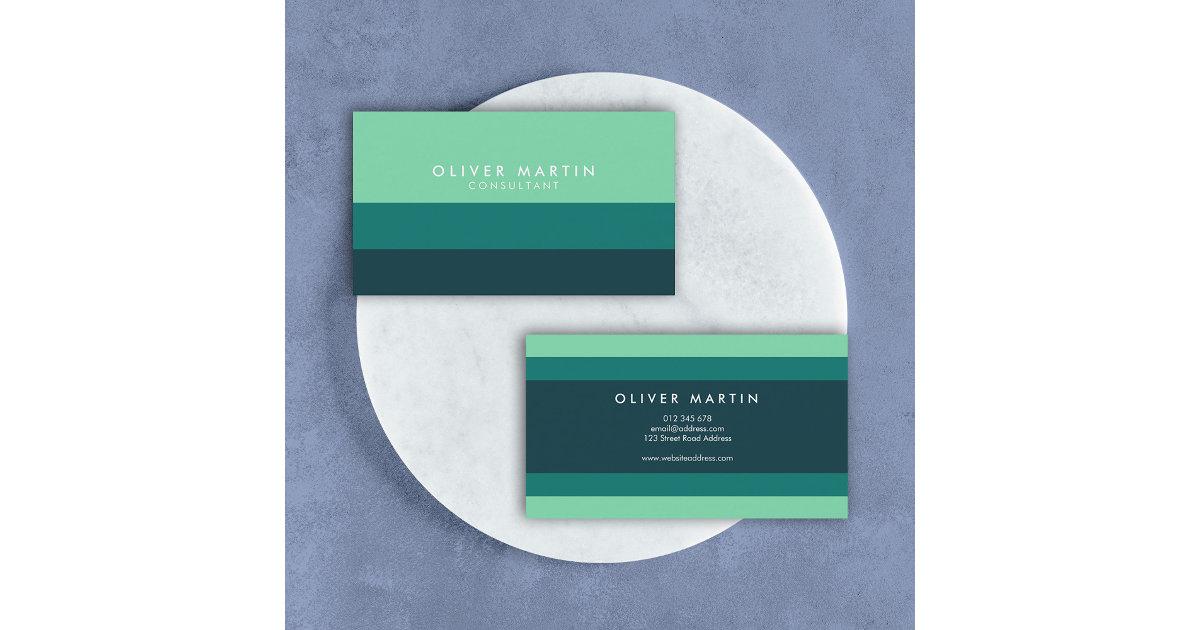 Modern Professional Shades of Green Color Block Business Card | Zazzle