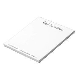 Modern Professional Simple Basic Script Name Notepad | Zazzle