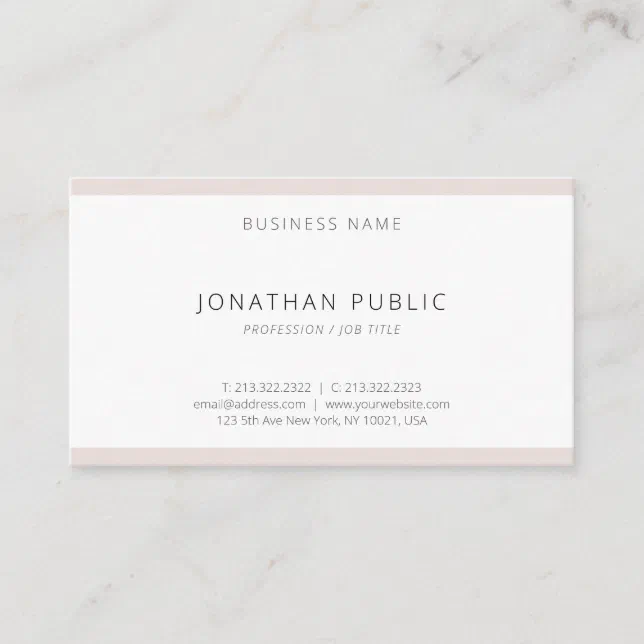 Modern Professional Simple Template Elegant Trendy Business Card | Zazzle