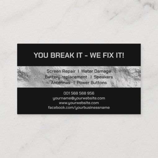 Modern Professional Smartphone Repair Business Card | Zazzle