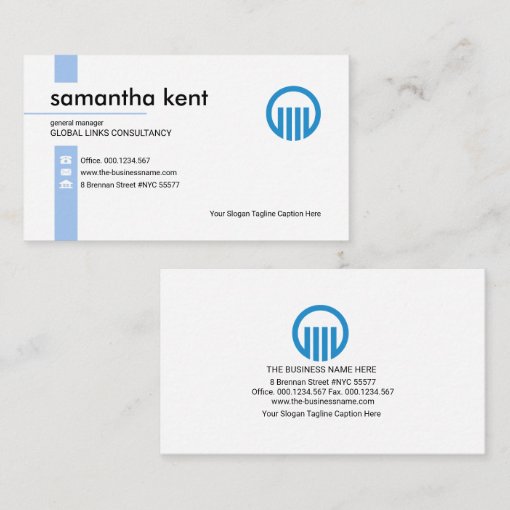 Modern Professional Stylish Blue Tab CEO Founder Business Card | Zazzle