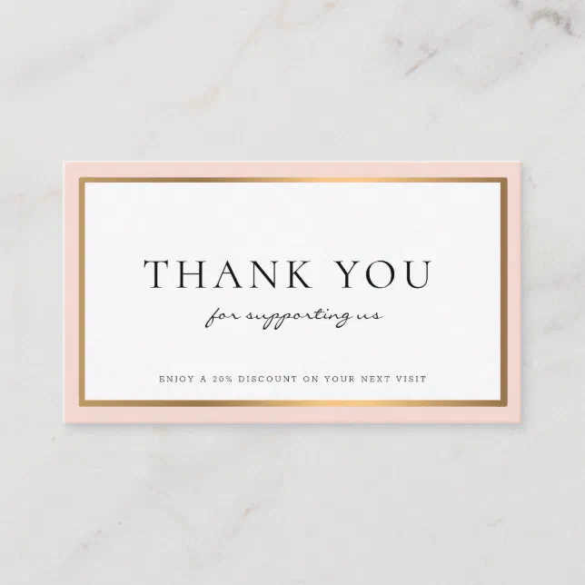 modern professional |thank you for your support business card | Zazzle