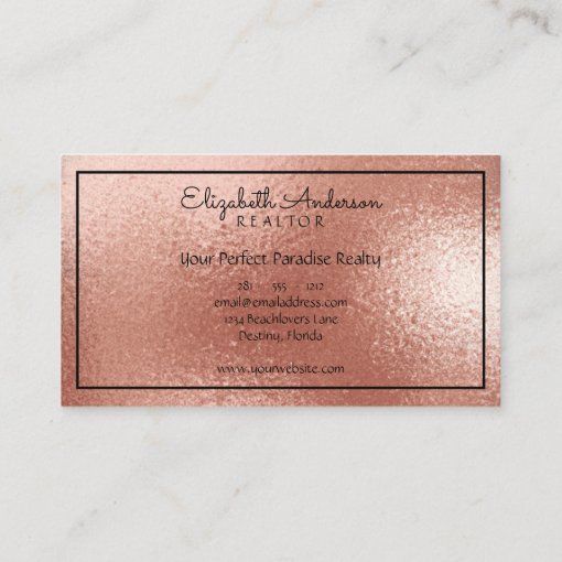 Modern Professional Trendy Rose Gold Foil Business Card | Zazzle