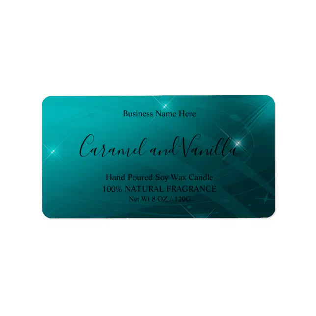 Modern Professional Turquoise Candle Label | Zazzle