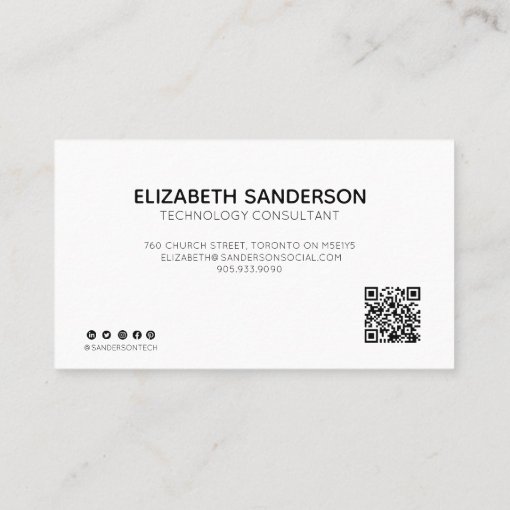 Modern Professional YOUR QR CODE Business Card | Zazzle