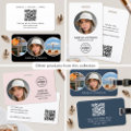Modern Profile Photo Logo QR Code Black White Business Card | Zazzle