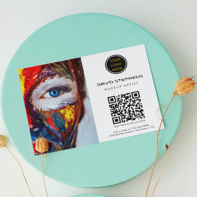 Modern Promotional Business Logo & QR Code Photo Flyer | Zazzle