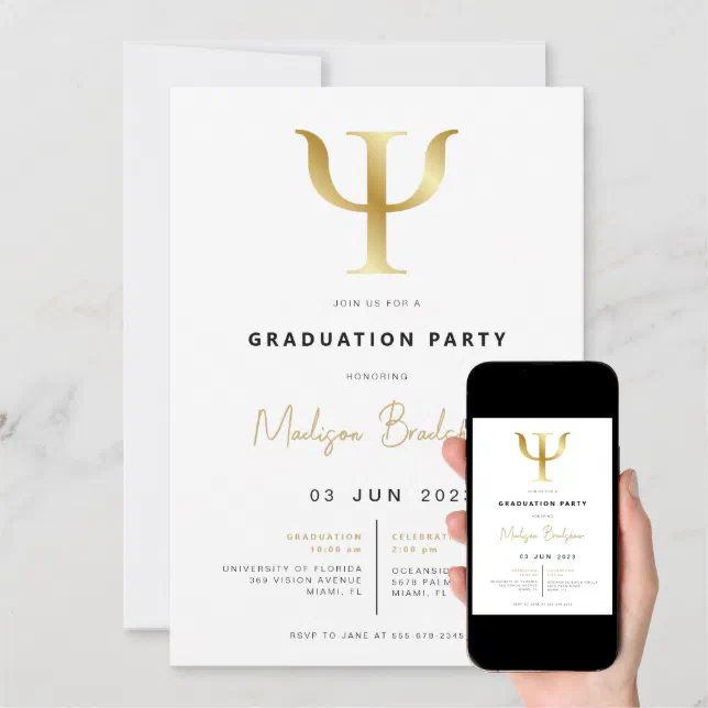 Modern Psychology Graduation Party Invitation | Zazzle