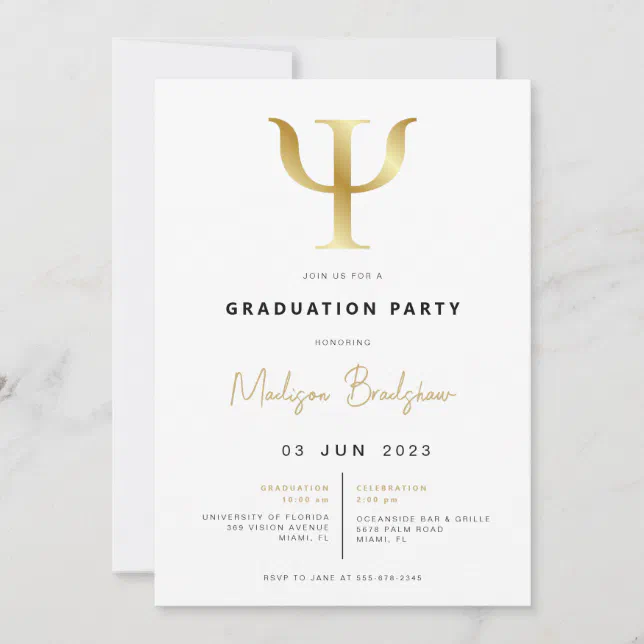 Modern Psychology Graduation Party Invitation | Zazzle