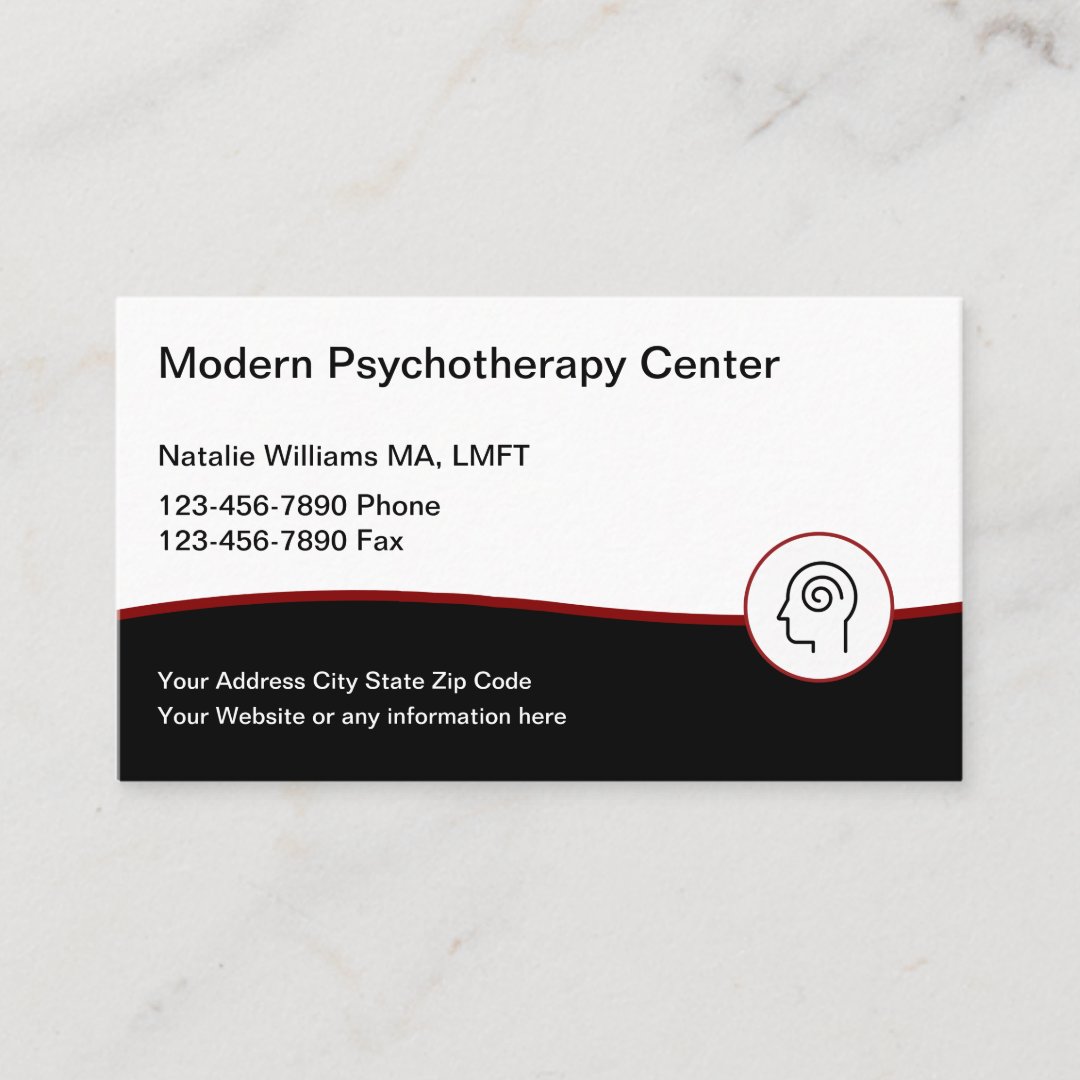 Modern Psychotherapy Services Business Card | Zazzle