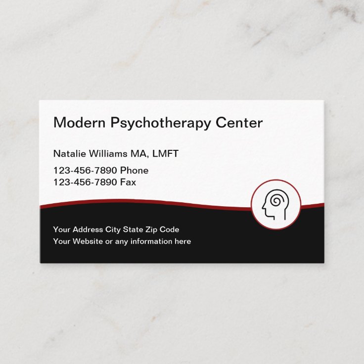 Modern Psychotherapy Services Business Card | Zazzle