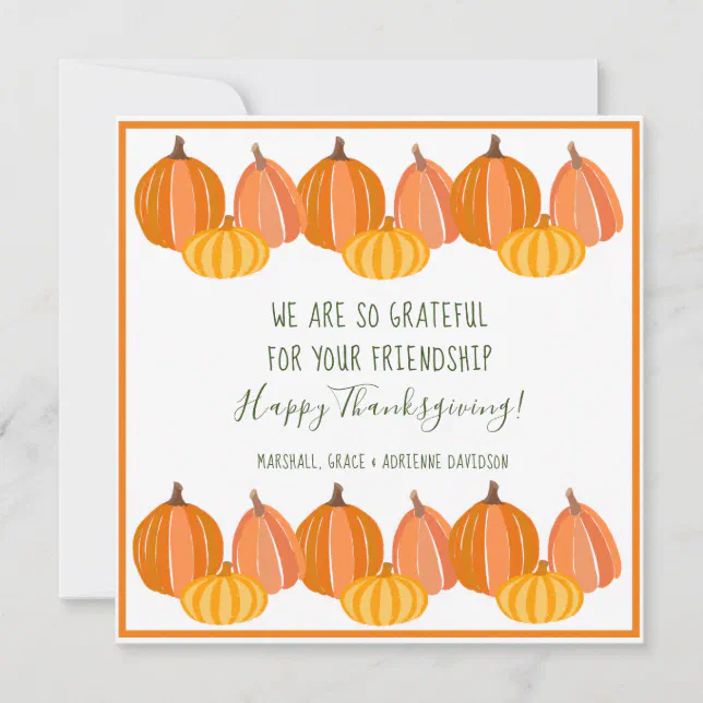 Modern Pumpkin Happy Thanksgiving Holiday Card | Zazzle