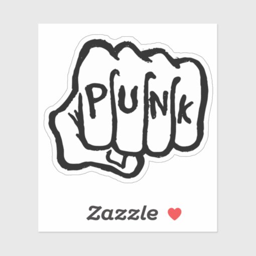 Modern Punk Rock Sticker | Zazzle