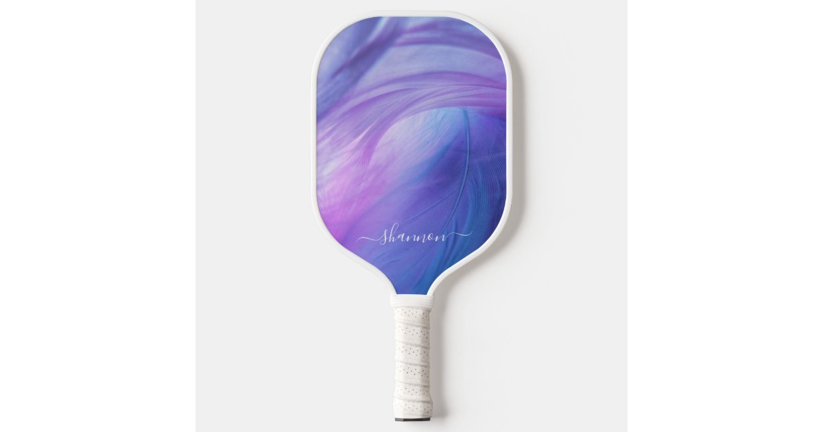 Modern Purple Blue Pink Calligraphy Pickleball Paddle | Zazzle