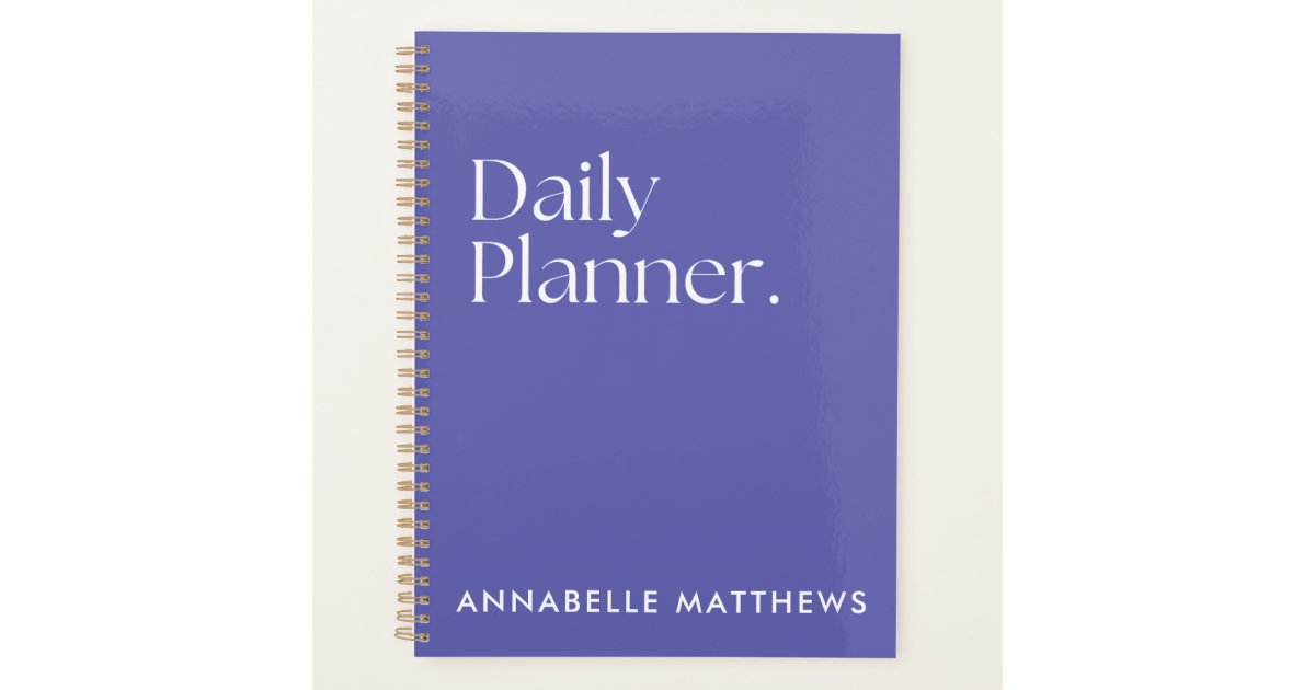 Modern Purple Daily Planner Monogram | Zazzle