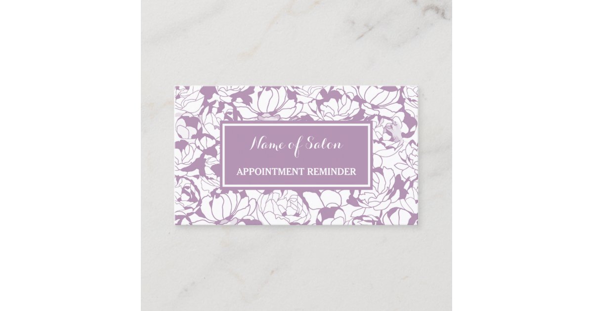 Modern Purple Floral Girly Appointment Reminder | Zazzle