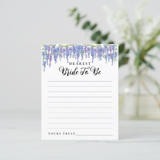 Modern Purple Floral Letter to Bride Bridal Shower | Zazzle