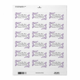 Modern Purple Floral | Wedding Label | Zazzle
