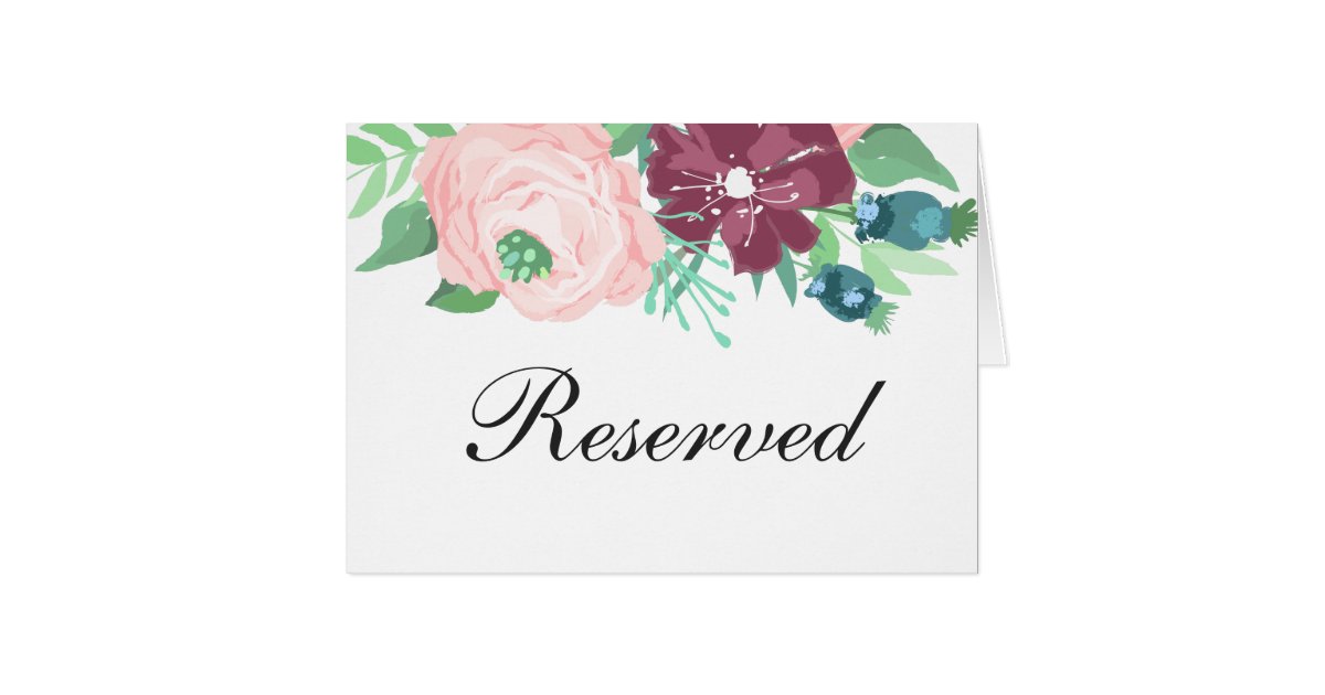 Modern Purple garden flowers. Reserved sign | Zazzle