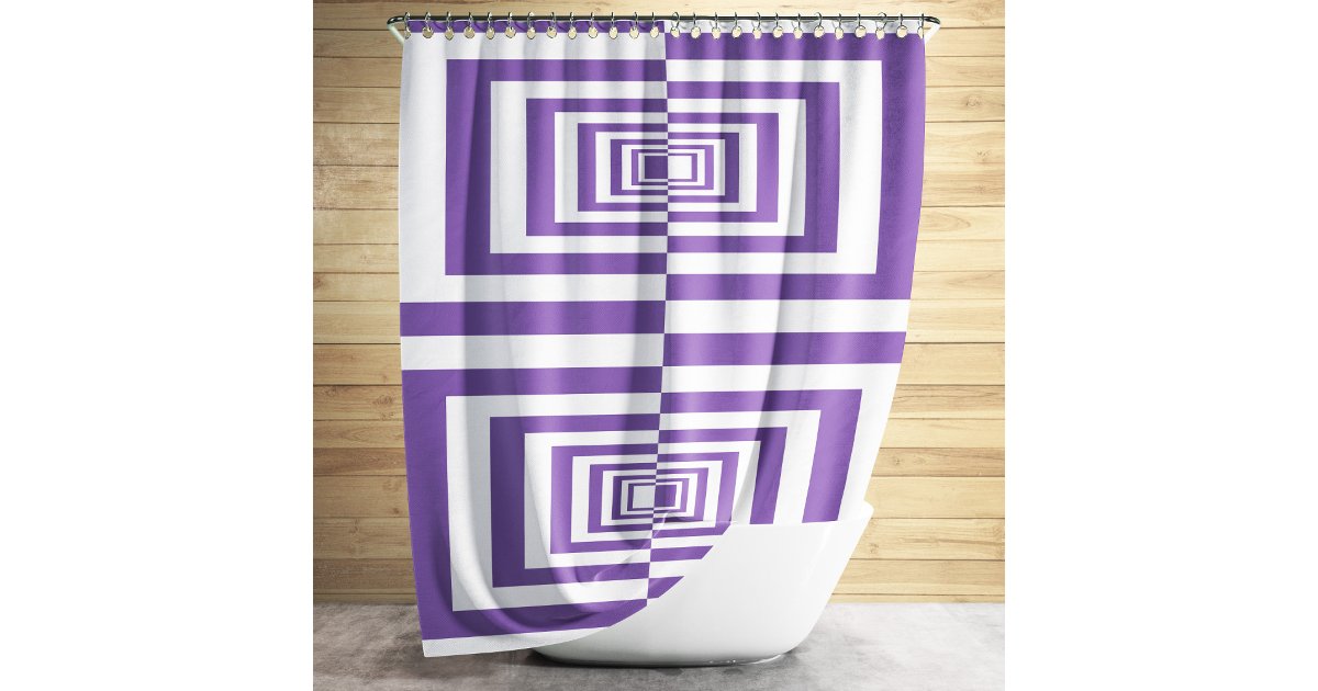 Modern Purple Geometric Pattern Shower Curtain | Zazzle