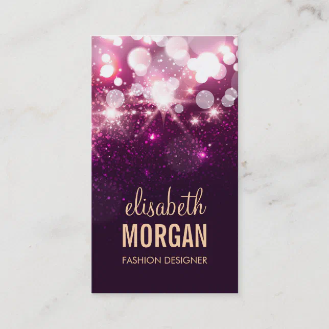 Modern Purple Glitter Sparkle Bold Business Card | Zazzle