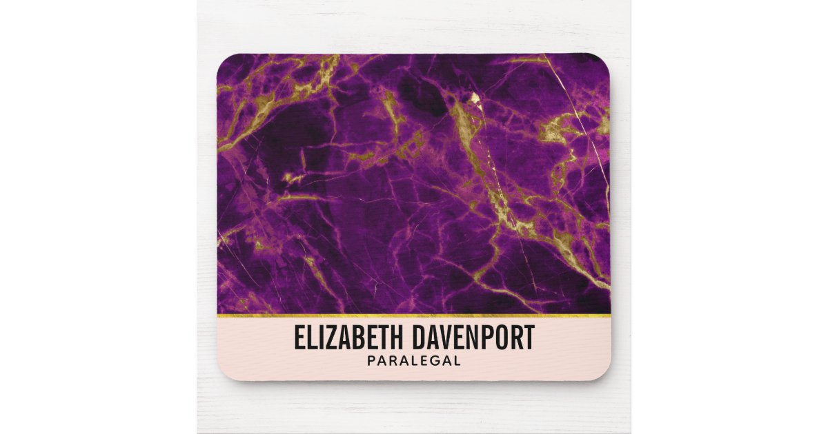 Modern Purple & Gold Abstract Marble Mouse Pad | Zazzle
