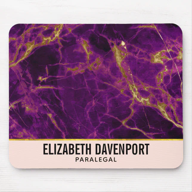 Modern Purple & Gold Abstract Marble Mouse Pad | Zazzle