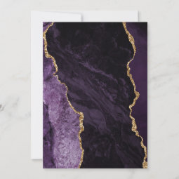 Modern Purple Gold Agate Ivory Wedding Invitation | Zazzle