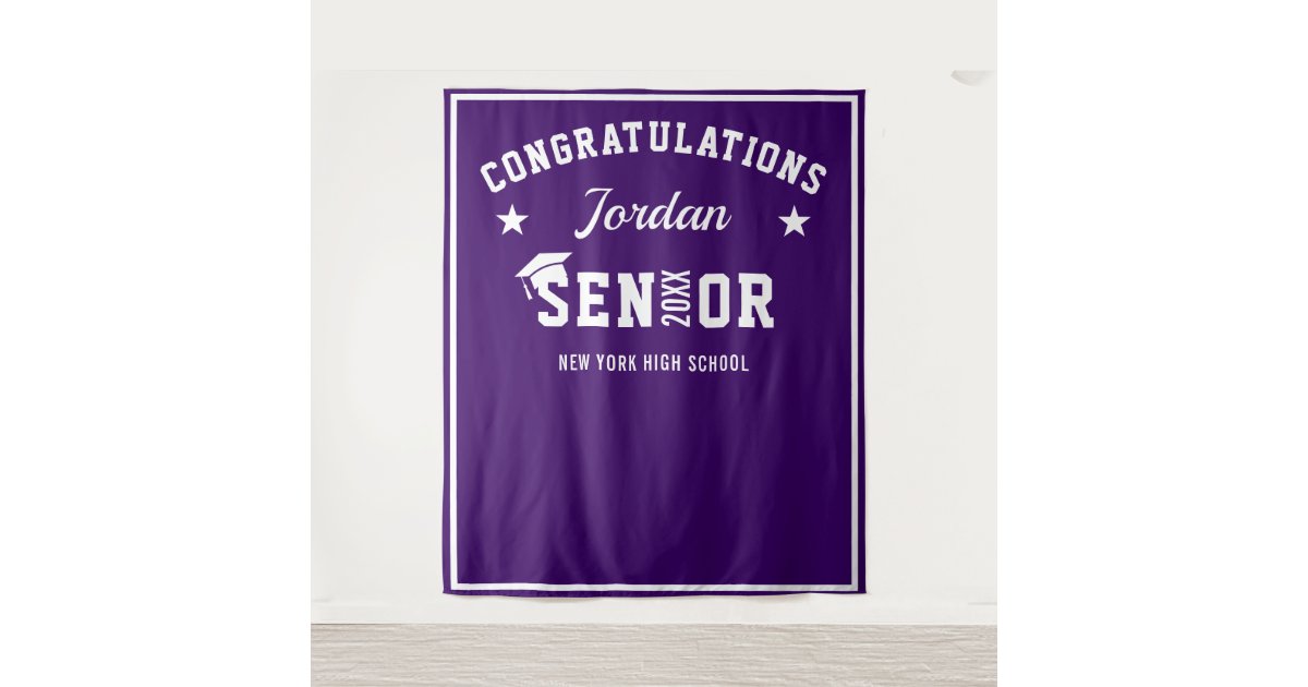 Modern Purple Graduation Photo Booth Backdrop | Zazzle