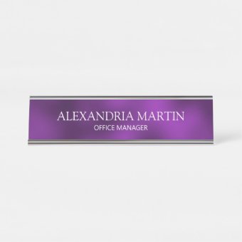 Modern Purple Job Title Name Door Sign | Zazzle