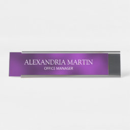 Modern Purple Job Title Name Door Sign | Zazzle