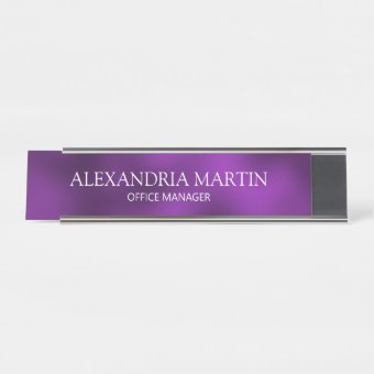 Modern Purple Job Title Name Door Sign | Zazzle