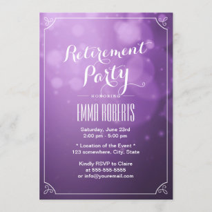 Purple Retirement Party Invitations | Zazzle