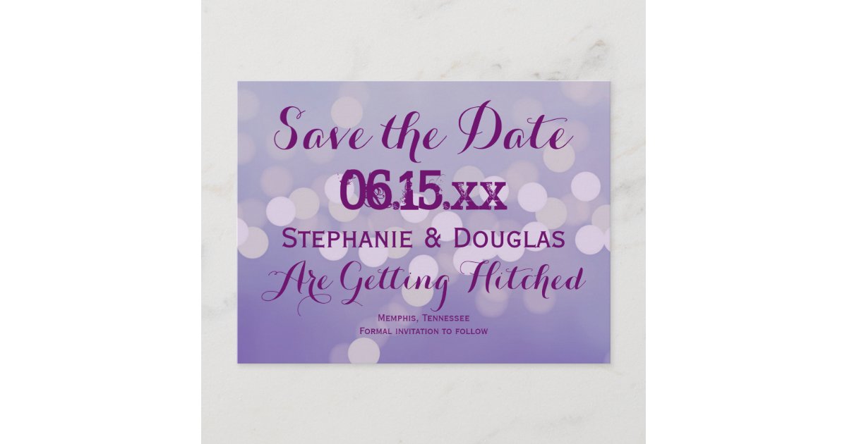Modern Purple Lilac Save the Date Postcards | Zazzle