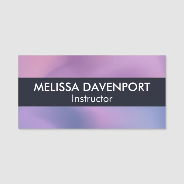 Modern Purple & Pink Swirling Abstract Design Name Tag | Zazzle