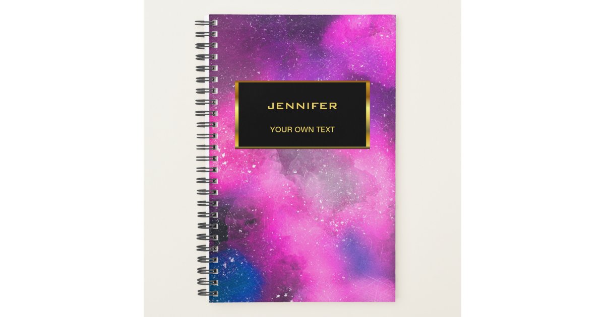 Modern purple pink watercolor splatter personal planner | Zazzle
