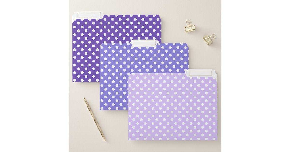 Modern Purple Polka Dot File Folder | Zazzle