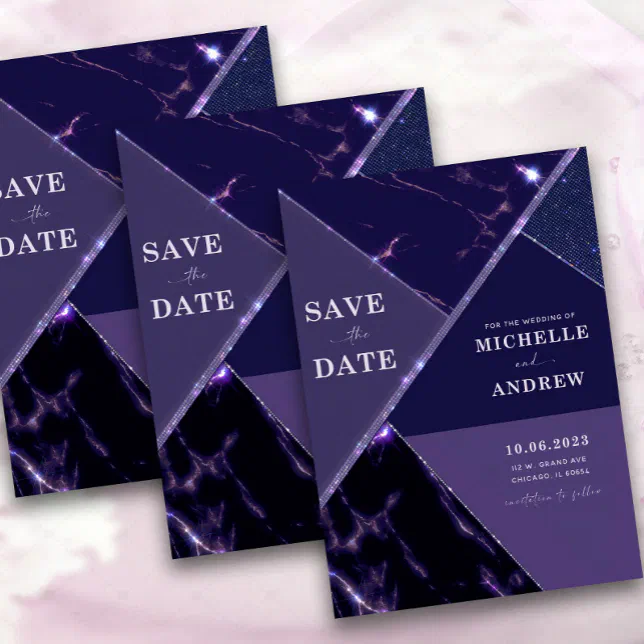 Modern Purple Save the Date Template | Zazzle