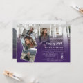Modern purple violet minimalist photo graduation invitation | Zazzle